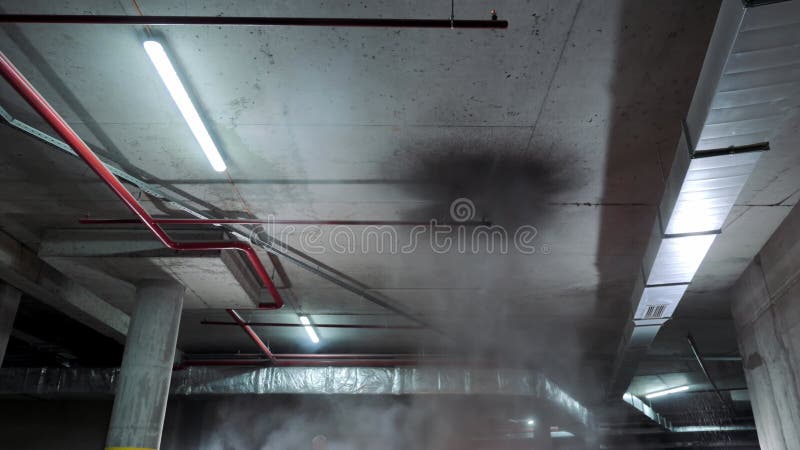 Check of Automatic Work of Fire Extinguishing of Underground Parking ...