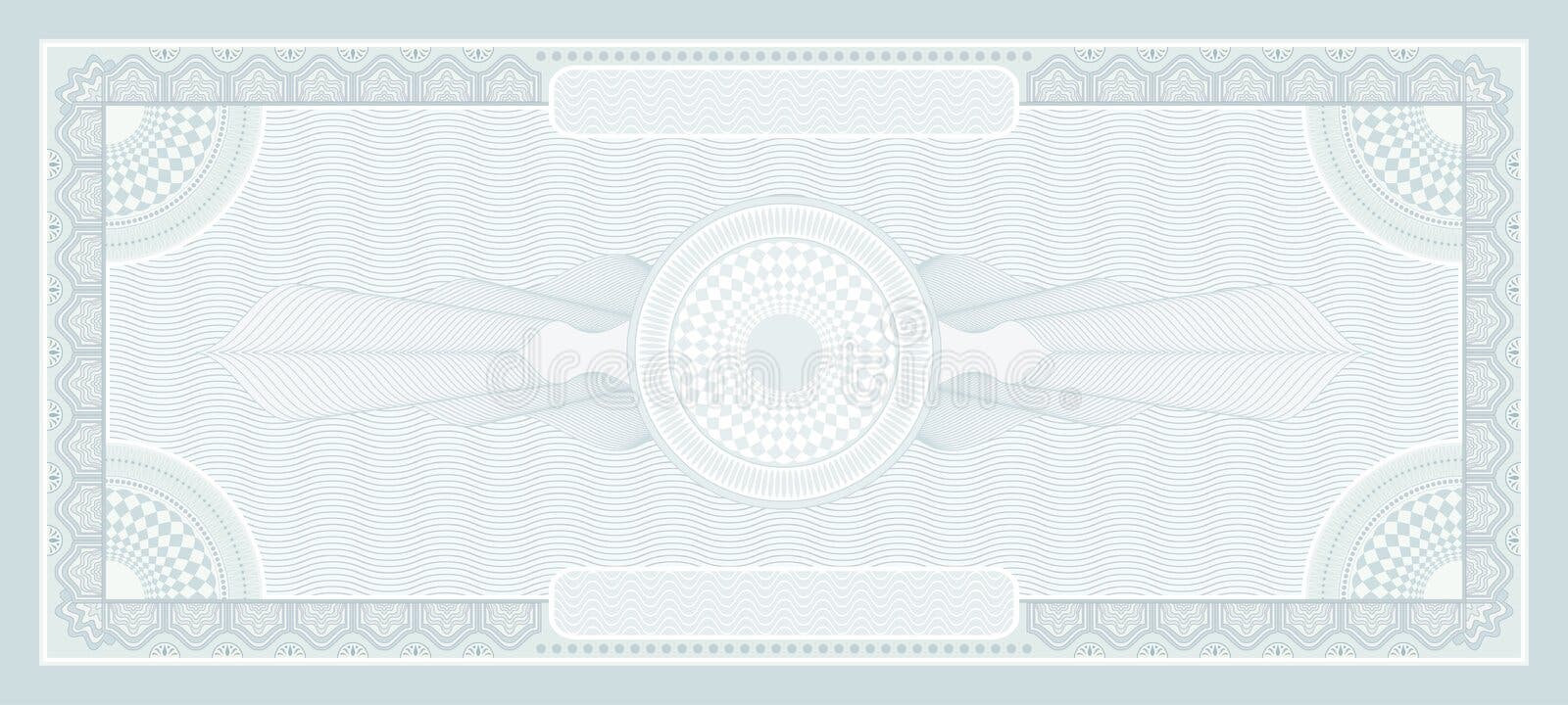 Blue Deco Check with False Account Numbers Stock Illustration ...