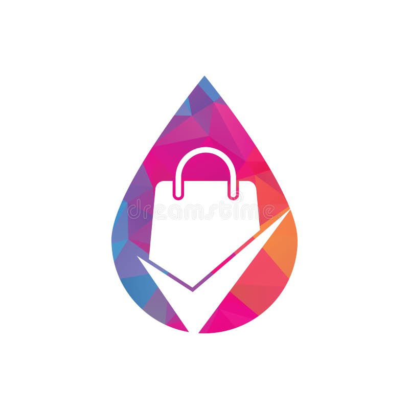 Check Bag Drop Shape Concept Logo Icon. Stock Vector - Illustration of ...