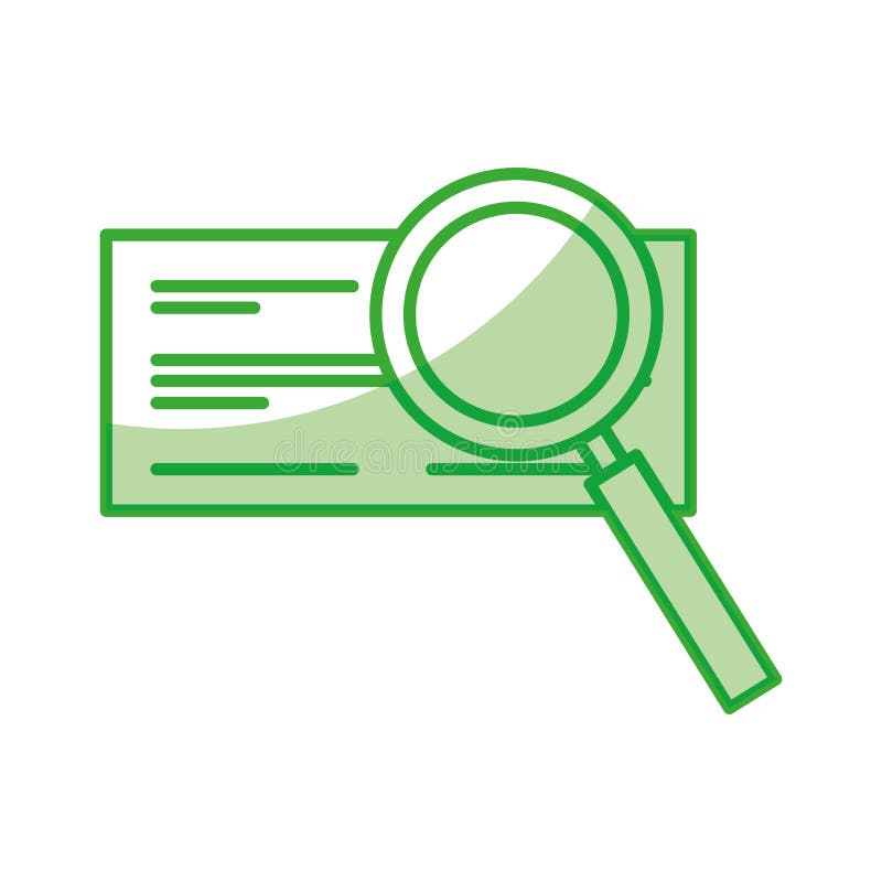 Check Bank with Magnifying Glass Stock Vector - Illustration of ...