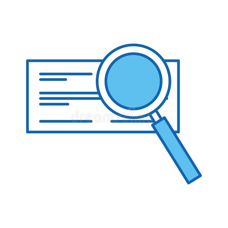 Check Bank with Magnifying Glass Stock Vector - Illustration of concept ...