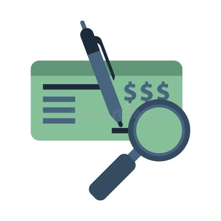 Check Bank Note with Pen Icon Stock Vector - Illustration of credit ...