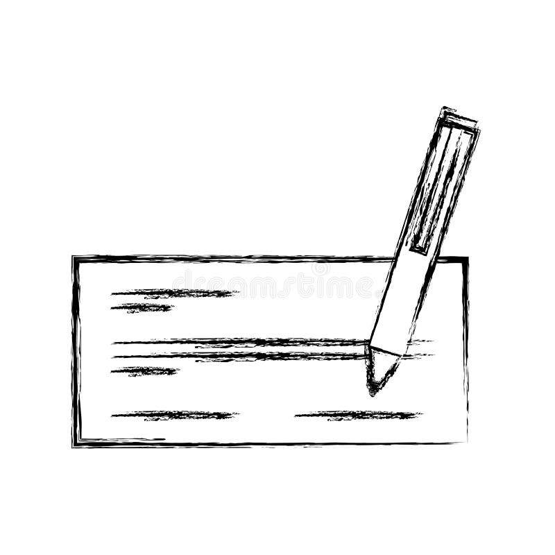 Check bank with pen icon stock vector. Illustration of prosperity ...