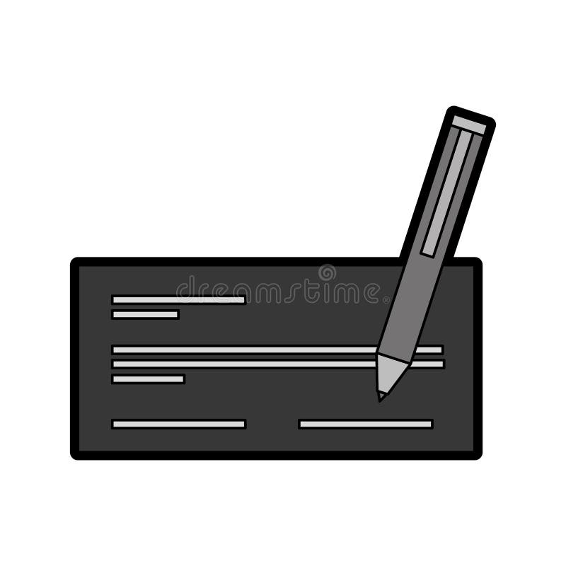 Check bank with pen icon stock vector. Illustration of personal - 92780541