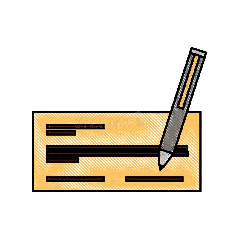 Check bank with pen icon stock vector. Illustration of commerce - 92781095