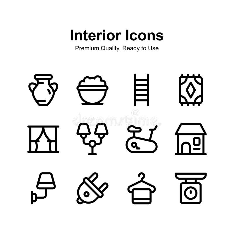 Check this Beautiful and Amazing Interior Icons Set Stock Vector ...