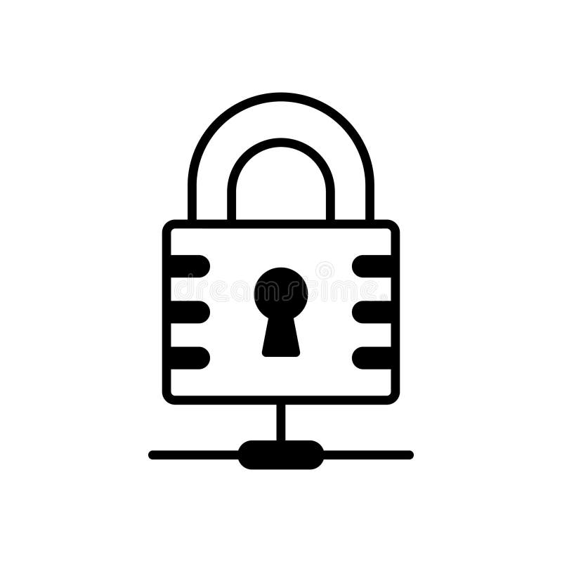 Network Lock, Protection and Security Vector Icons Set Cyber Computer ...