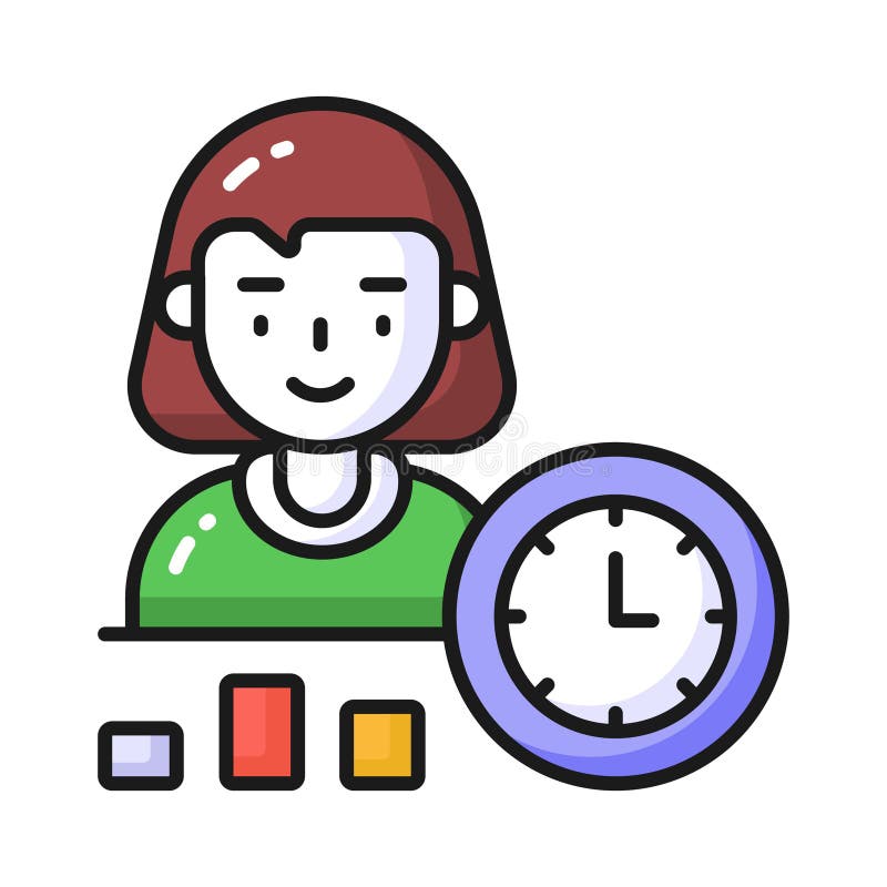 Employee Clock Check Icon Stock Illustrations – 392 Employee Clock ...