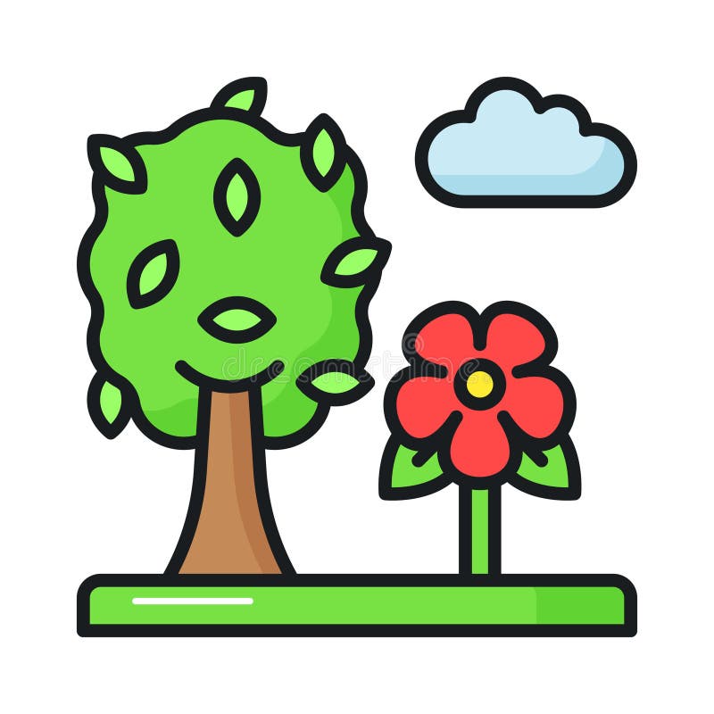 Check this Beautifully Designed Icon of Spring Scene in Editable Style ...
