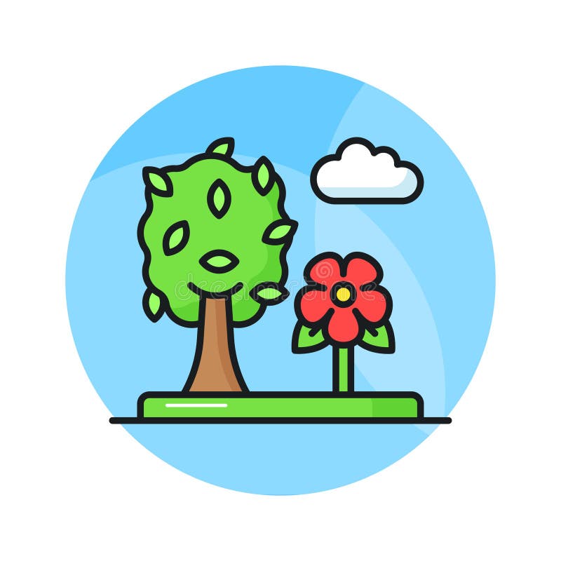 Check this Beautifully Designed Icon of Spring Scene in Editable Style ...