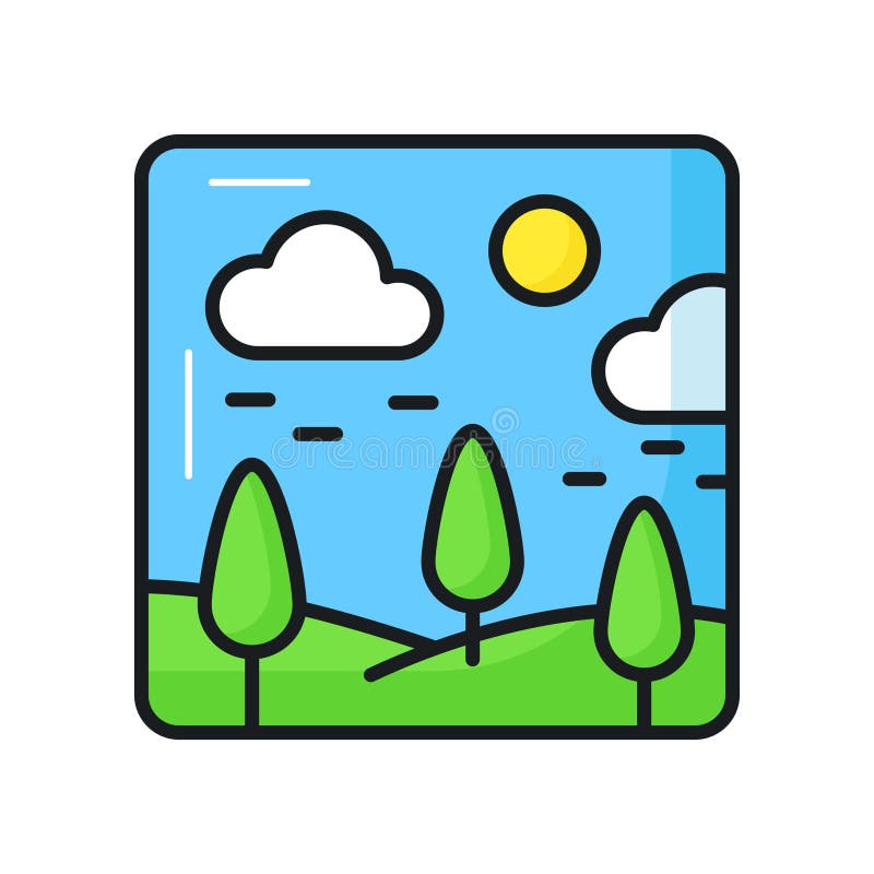 Check this Beautifully Designed Icon of Spring Scene in Editable Style ...