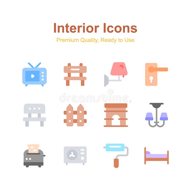 Check this Beautifully Designed Interior Icons Set, Ready for Premium ...