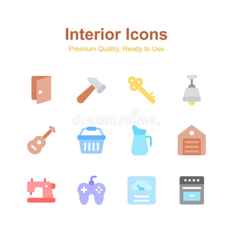 Check this Beautifully Interior Icons Set, Ready for Premium Use Stock ...