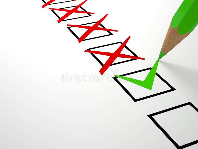 Pencil and check box stock illustration. Illustration of agree - 65237762