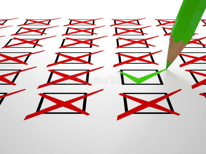 Pencil and check box stock illustration. Illustration of agree - 65237762