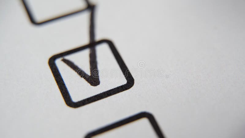 Check the Box in the Checklist with a Black Marker. Completed and ...