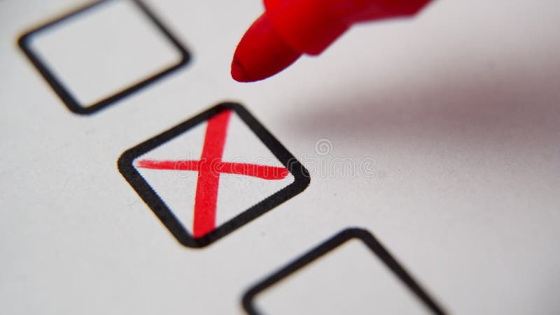 Check the Box in the Checklist with a Red Marker. Completed and ...