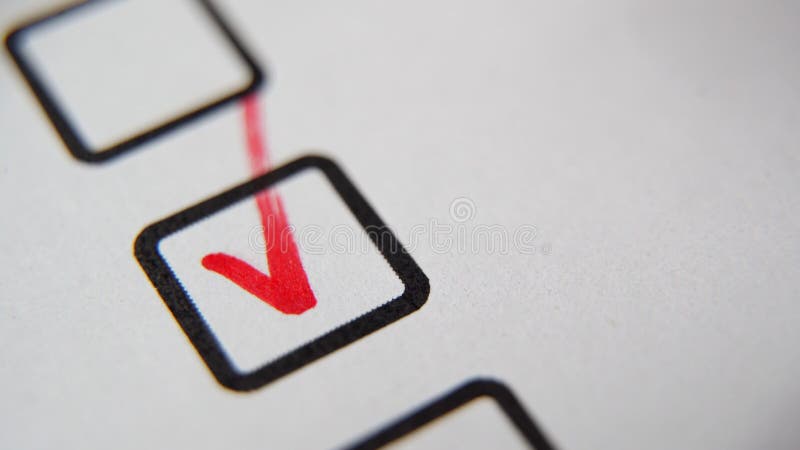 Check the Box in the Checklist with a Red Marker. Completed and ...