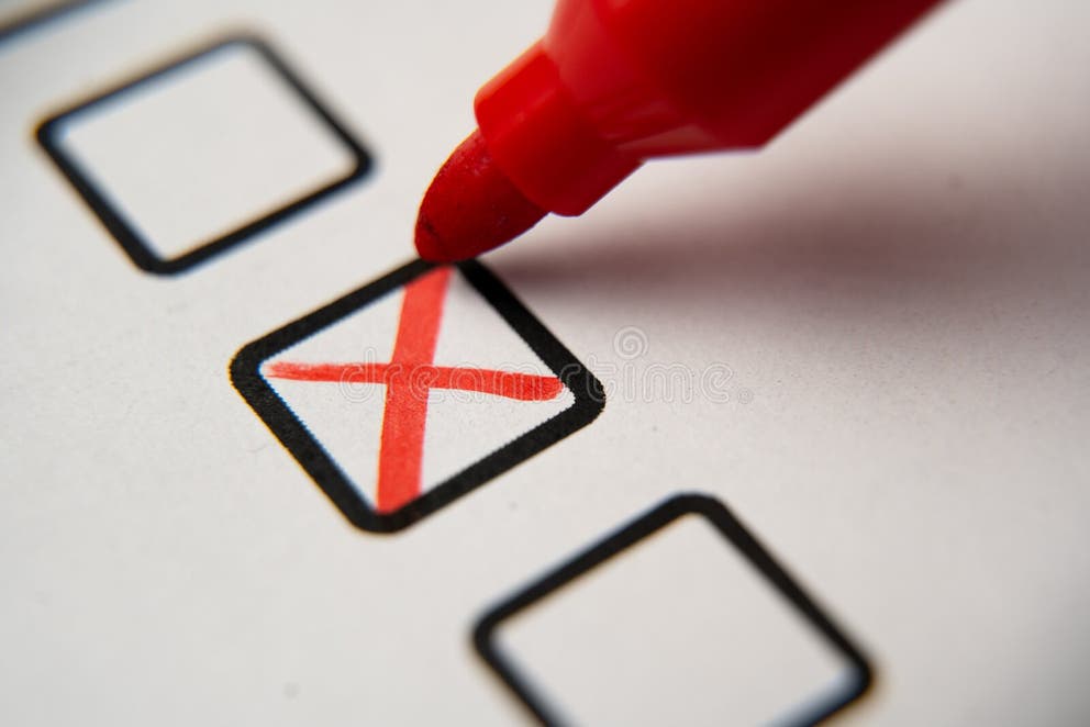 Check the Box in the Checklist with a Red Marker. Completed and ...