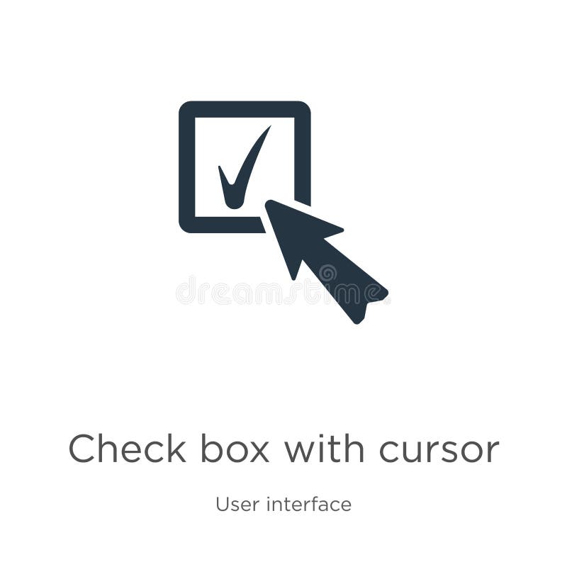 Check Box with Cursor Icon Vector. Trendy Flat Check Box with Cursor ...