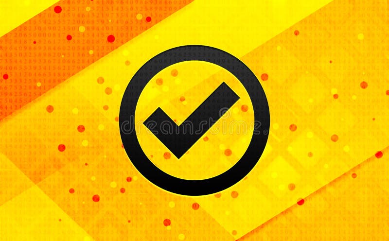 Check Box Icon Abstract Digital Banner Yellow Background Stock ...