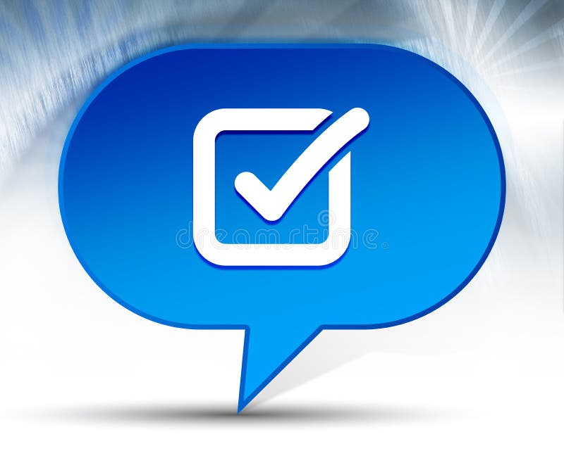 Check Box Icon Blue Bubble Background Stock Illustration - Illustration ...