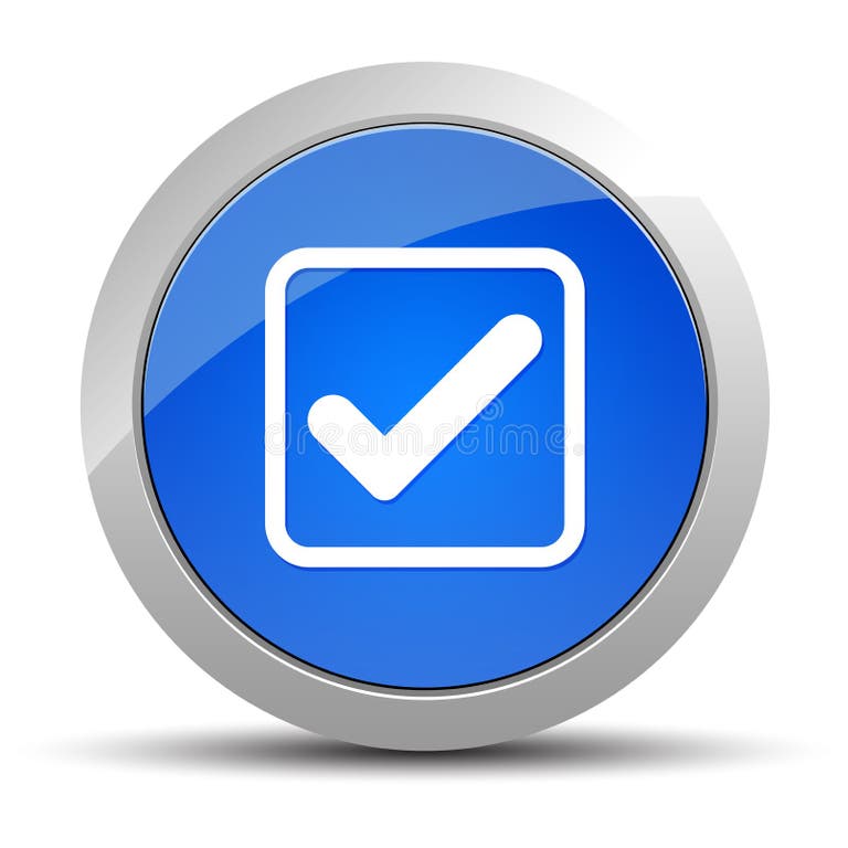 Check Box Icon Blue Round Button Illustration Stock Illustration ...