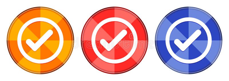 Check Box Icon Burst Light Round Button Set Illustration Stock Vector ...