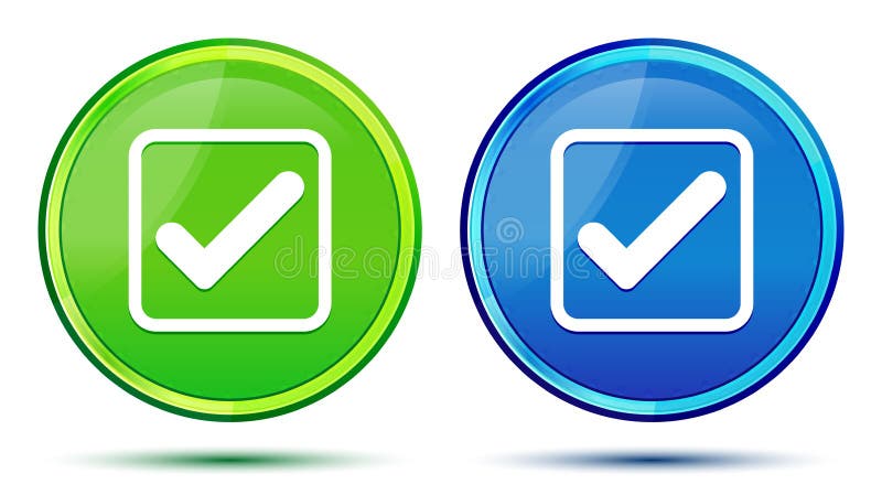 Check Box Icon Creative Natural Round Button Set Illustration Stock ...