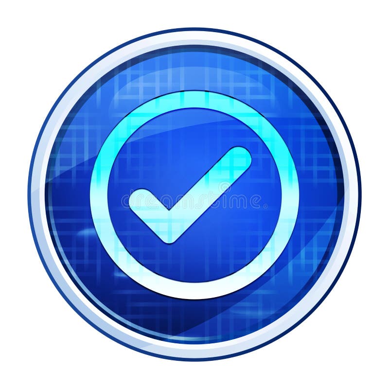 Check Box Icon Futuristic Blue Round Button Vector Illustration Stock ...