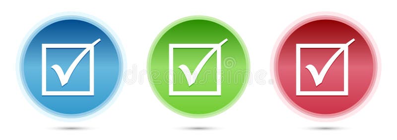 Check Box Icon Glass Round Buttons Set Illustration Stock Vector ...