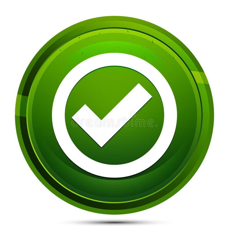 Check Box Icon Glassy Green Round Button Illustration Stock Vector ...