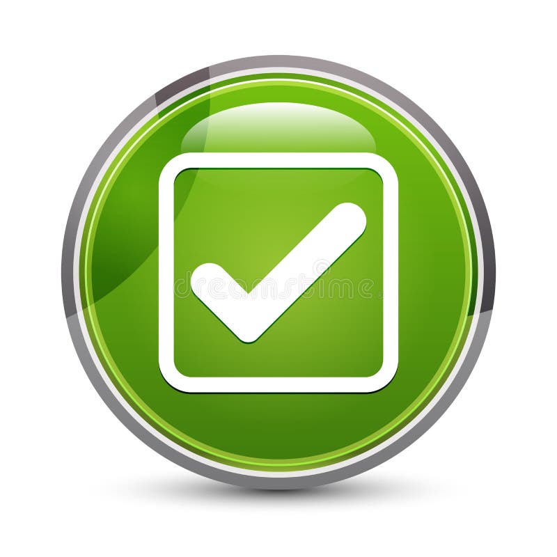 Check Box Icon Elegant Green Round Button Vector Illustration Stock ...