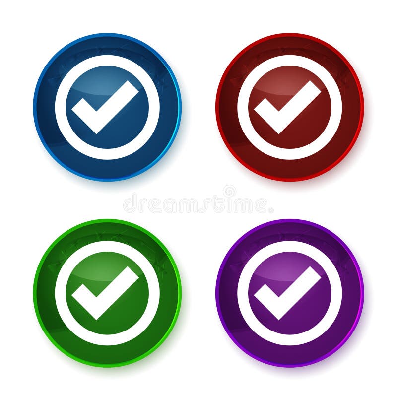 Check Box Icon Elegant Blue Round Button Illustration Stock Vector ...