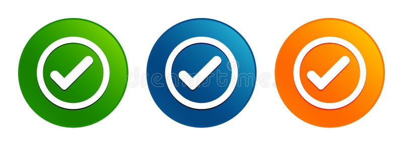 Check Box Icon Liquid Design Round Button Set Illustration Stock Vector ...