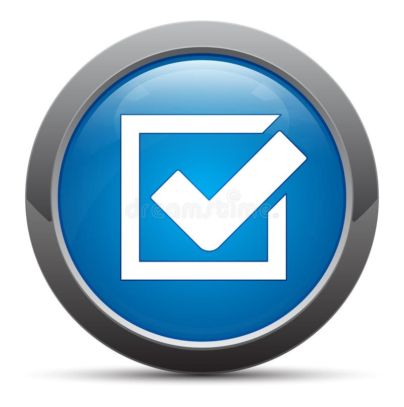 Blue Glossy Check Mark Box Stock Illustrations – 173 Blue Glossy Check ...
