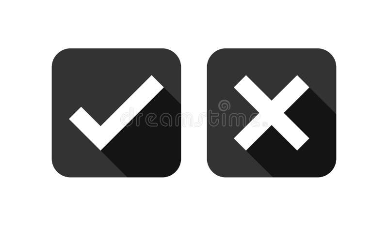 Check Box List Icons Set, Black Isolated on White Background, Vector ...