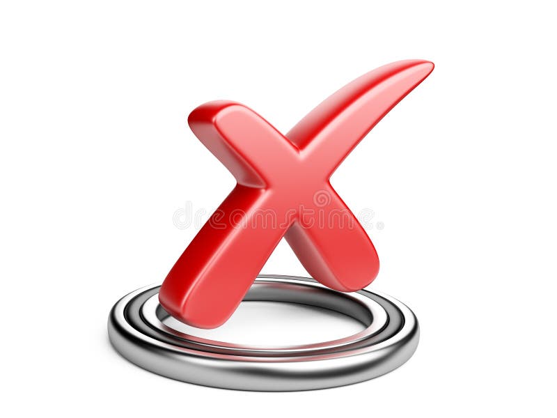 Check Box with Red Cros Check Mark Stock Illustration - Illustration of ...