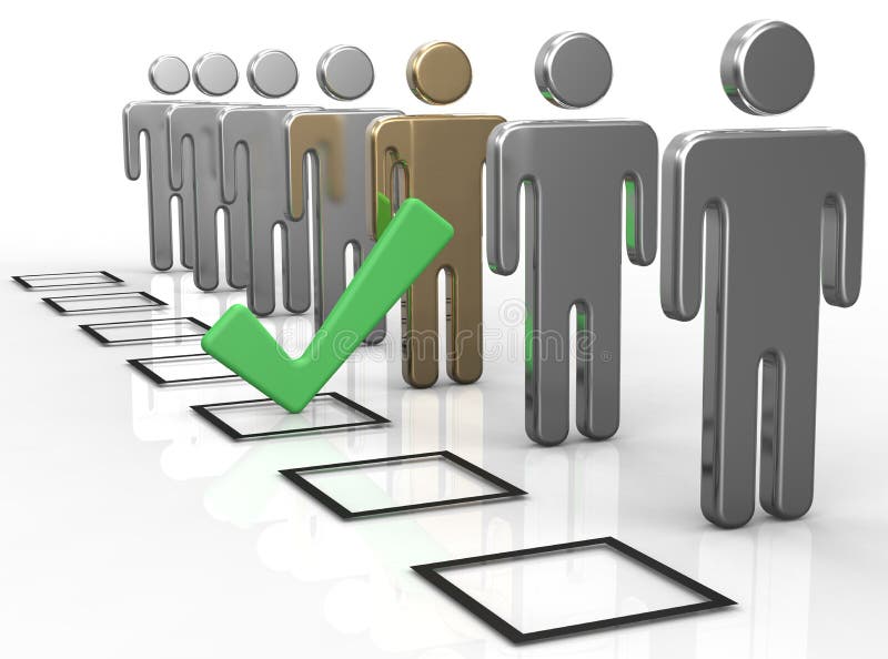 Check Box Vote To Choose Person Stock Illustration - Illustration of ...