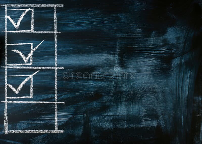 Check Boxes on a Chalkboard Stock Illustration - Illustration of ...