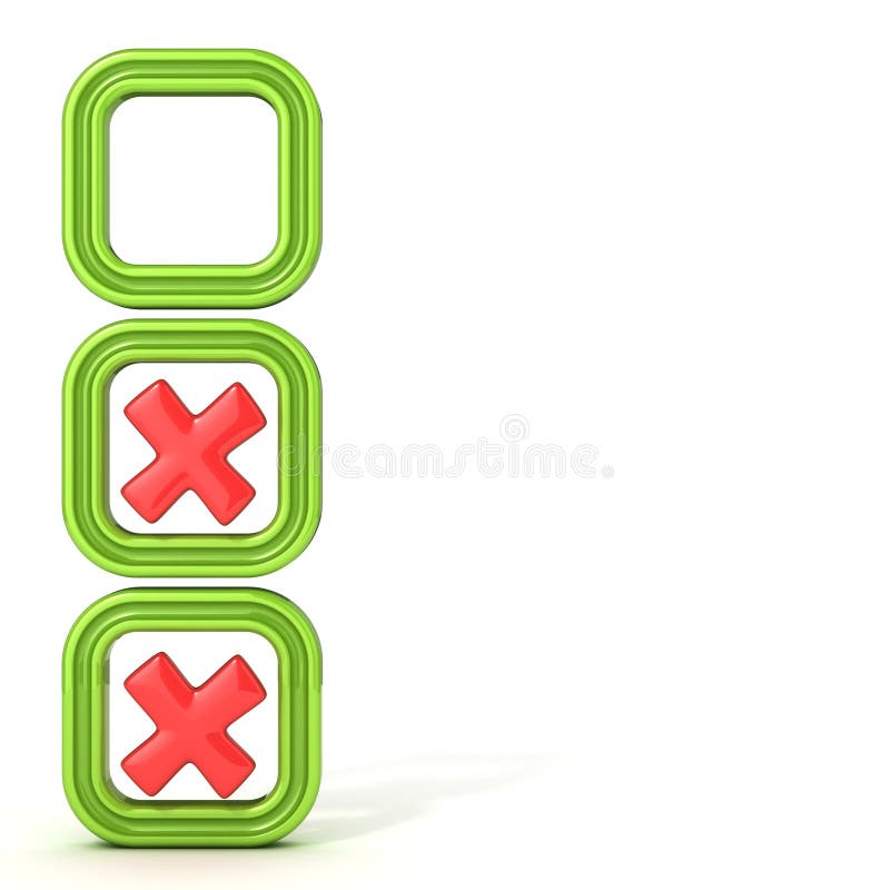 Check Boxes with Correct Check Mark Stock Illustration - Illustration ...