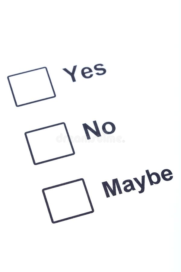 Yes, No and Maybe Check Boxes on Blackboard Stock Image - Image of poll ... Yes, No and Maybe Check Boxes on Blackboard Stock Image - Image of poll ...