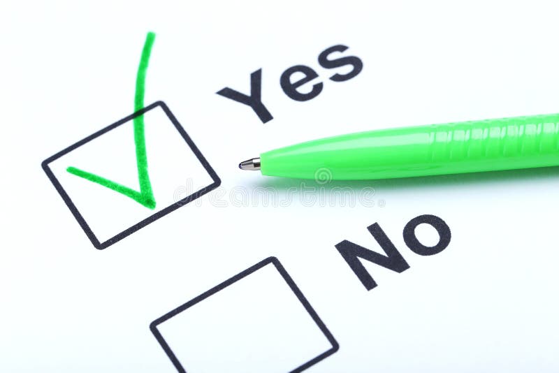 Yes No Check Boxes Check Mark Yes Stock Photos - Free & Royalty-Free ...