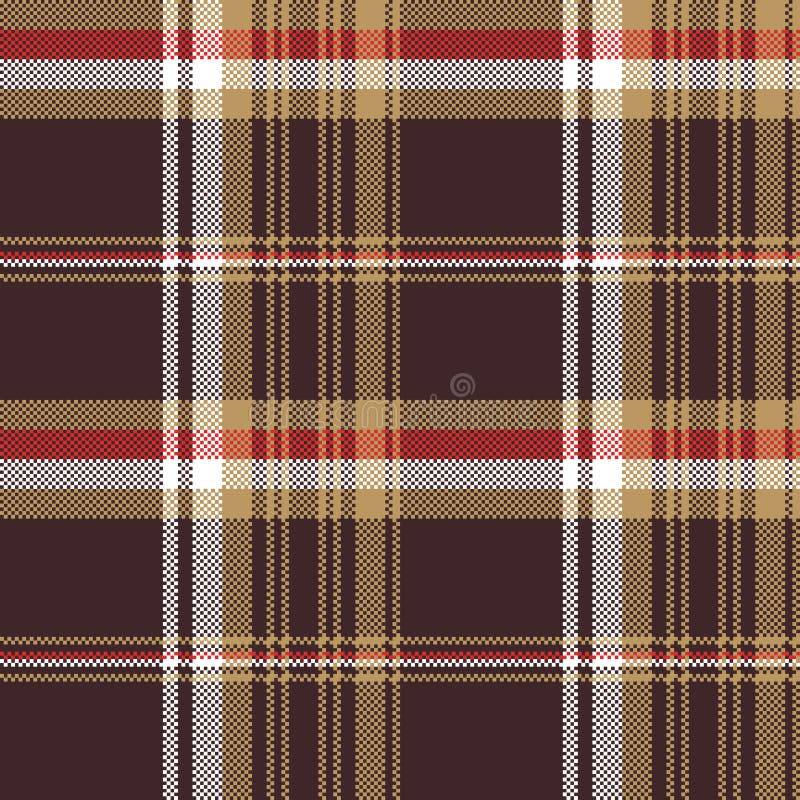 Check Brown Tartan Seamless Fabric Texture Stock Vector - Illustration ...