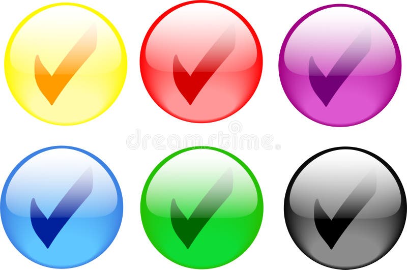 Check Button stock vector. Illustration of glassy, verify - 8284192