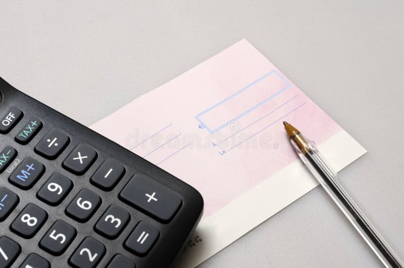 Check and calculator stock image. Image of check, payslip - 108114123