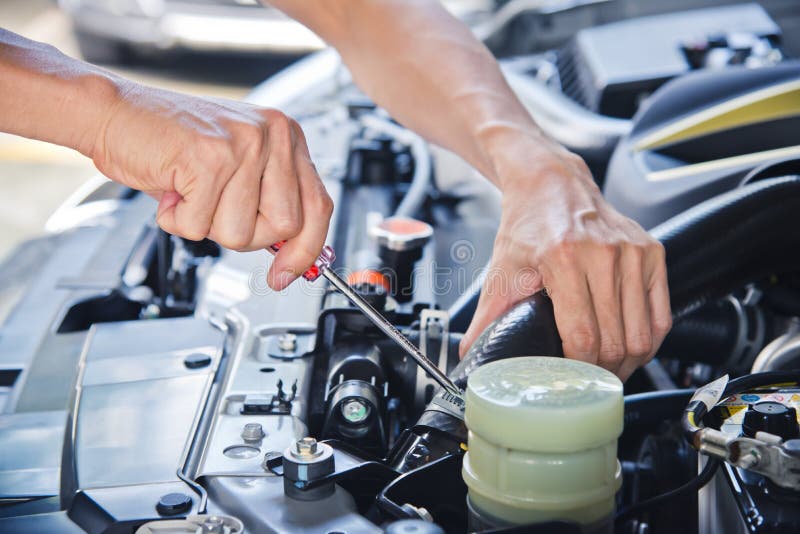 Check the car engine. stock image. Image of service, repair - 78456009