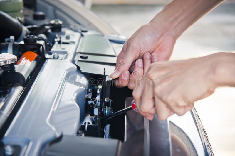 Check the car engine. stock photo. Image of maintenance - 78456592