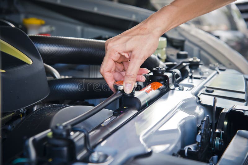 Check the car engine. stock image. Image of business - 78456711