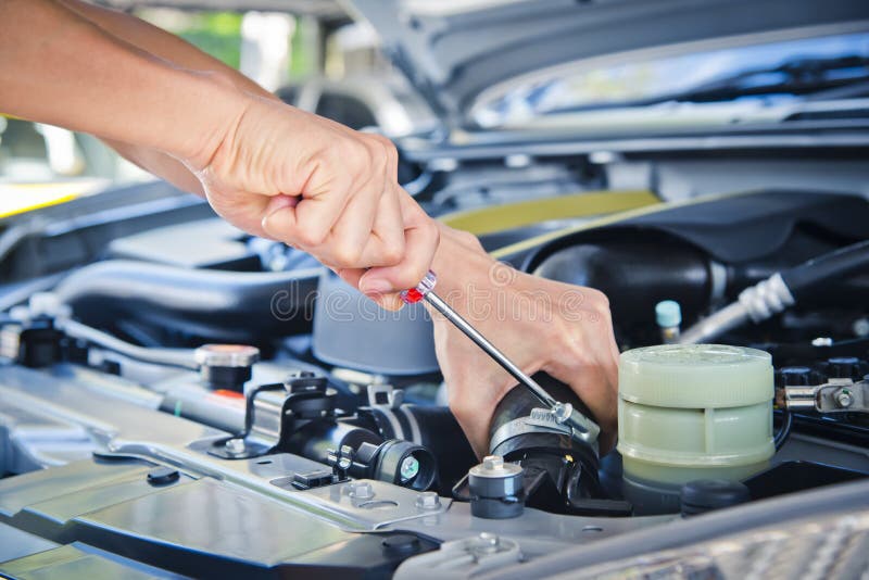 Check the car engine. stock image. Image of people, care - 78456987